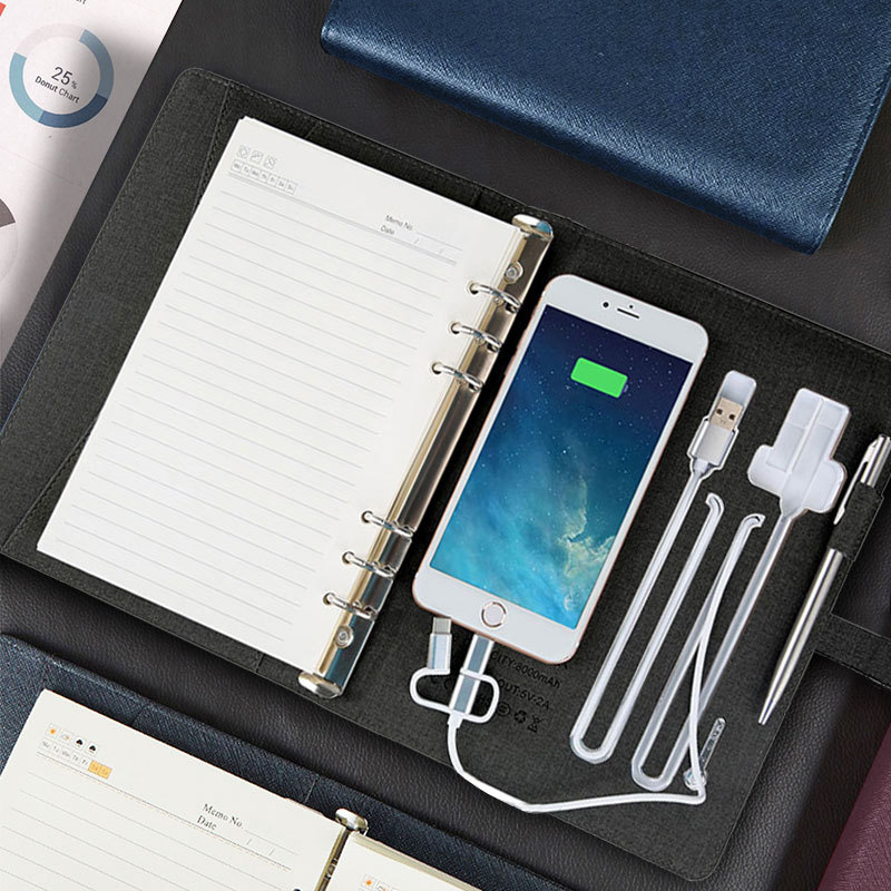 spiral binding a5 wireless powerbank notebook - Full Color Print