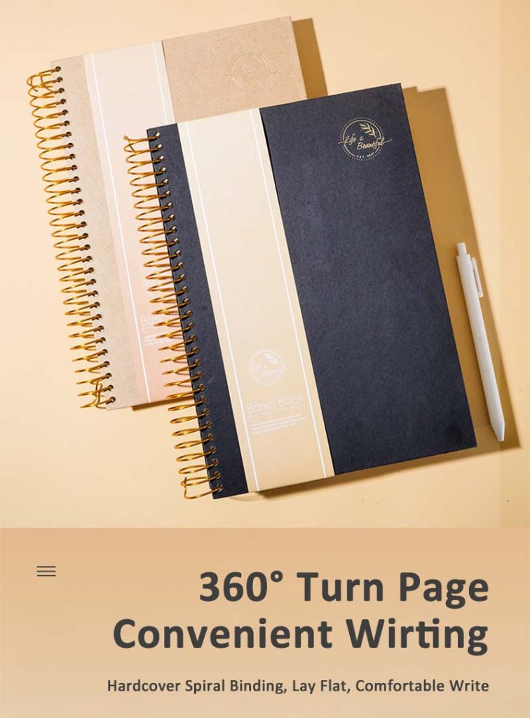 Spiral Binding Gold Wire Paper Belt Notebook Custom Printable - Full Color Print