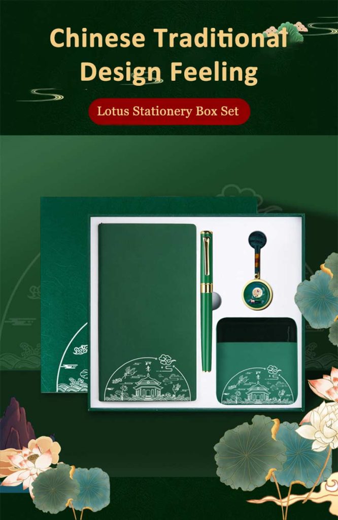 Lotus Leaf Notebook Box Set Custom Printable Power Bank - Full Color Print