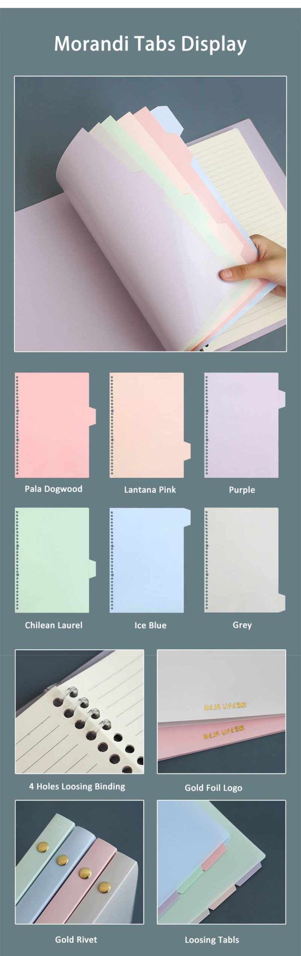 A5 Size Loosing Binding Custom Logo Notebook Print Company Brands ...