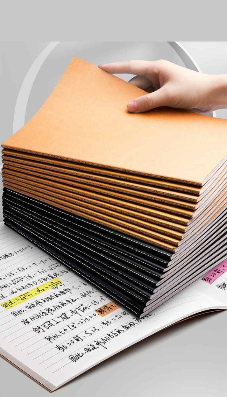 A4 Soft Kraft Paper Sewn Binding Notebook Custom Size Pages - Full ...