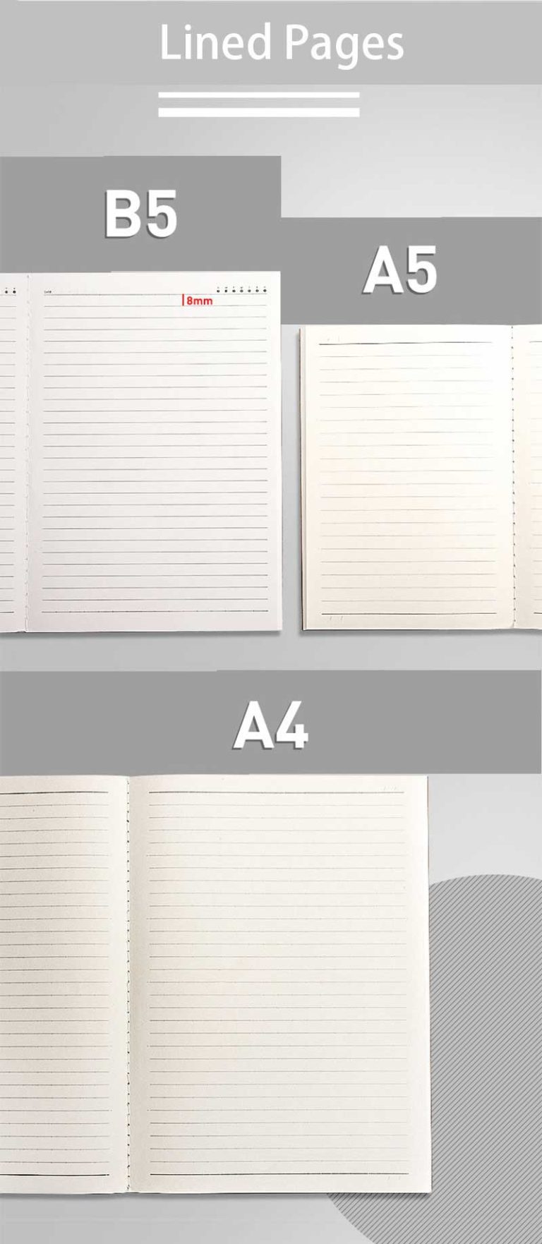 A4 Soft Kraft Paper Sewn Binding Notebook Custom Size Pages - Full ...