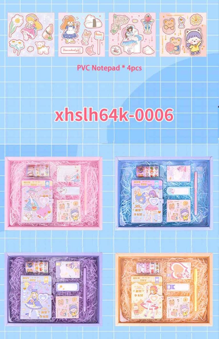 Custom Stationery Notebook Sets With Stickers Tape Pad - Full Color Print