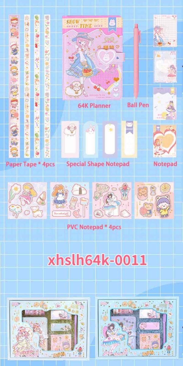 Custom Stationery Notebook Sets With Stickers Tape Pad - Full Color Print