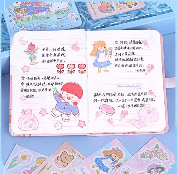 Custom Stationery Notebook Sets With Stickers Tape Pad - Full Color Print
