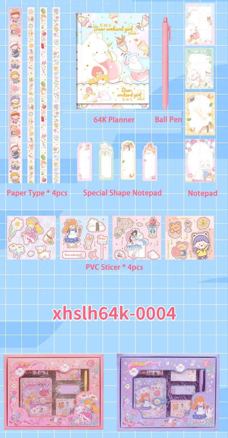 Custom Stationery Notebook Sets With Stickers Tape Pad - Full Color Print