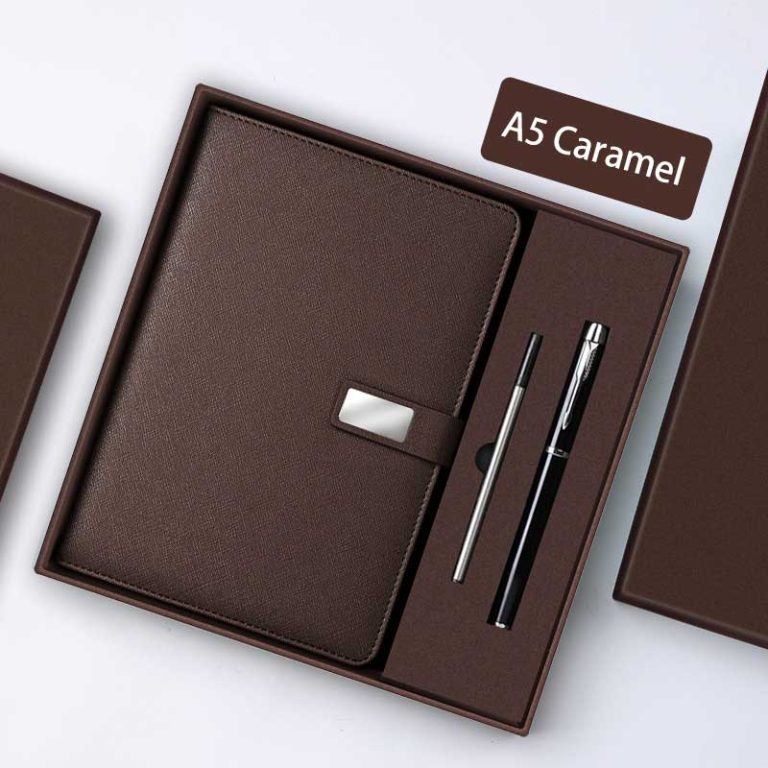 Green Leather Hardcover Notebook Paper Box Sets Customized Logo - Full ...
