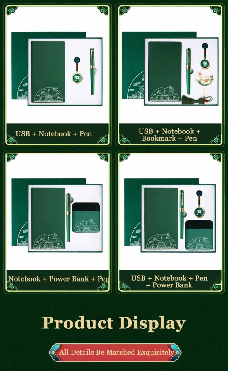 Lotus Leaf Notebook Box Set Custom Printable Power Bank - Full Color Print