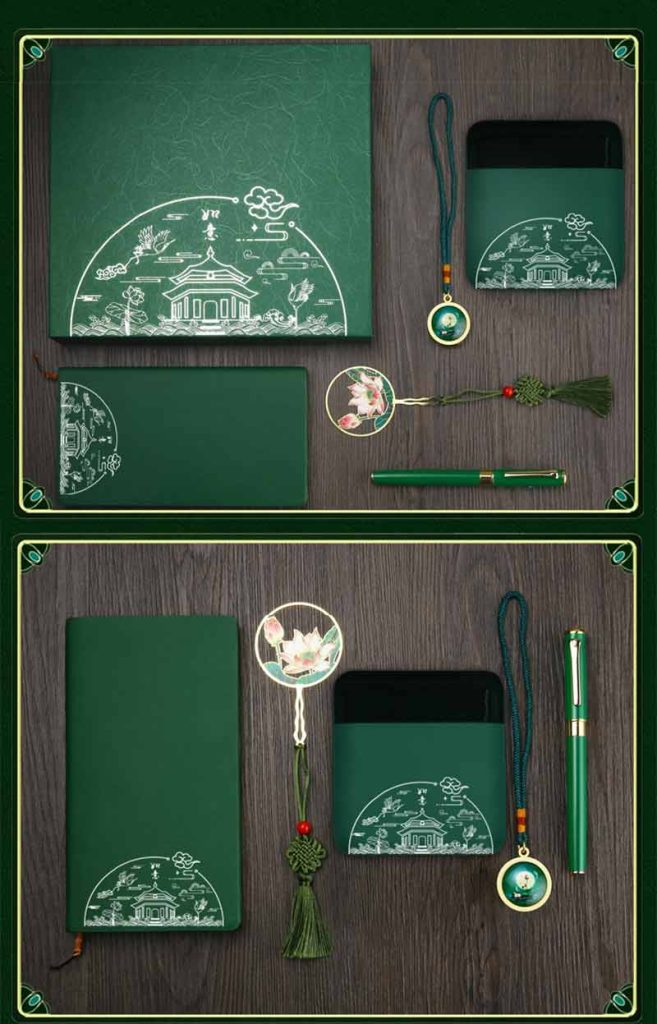 Lotus Leaf Notebook Box Set Custom Printable Power Bank - Full Color Print