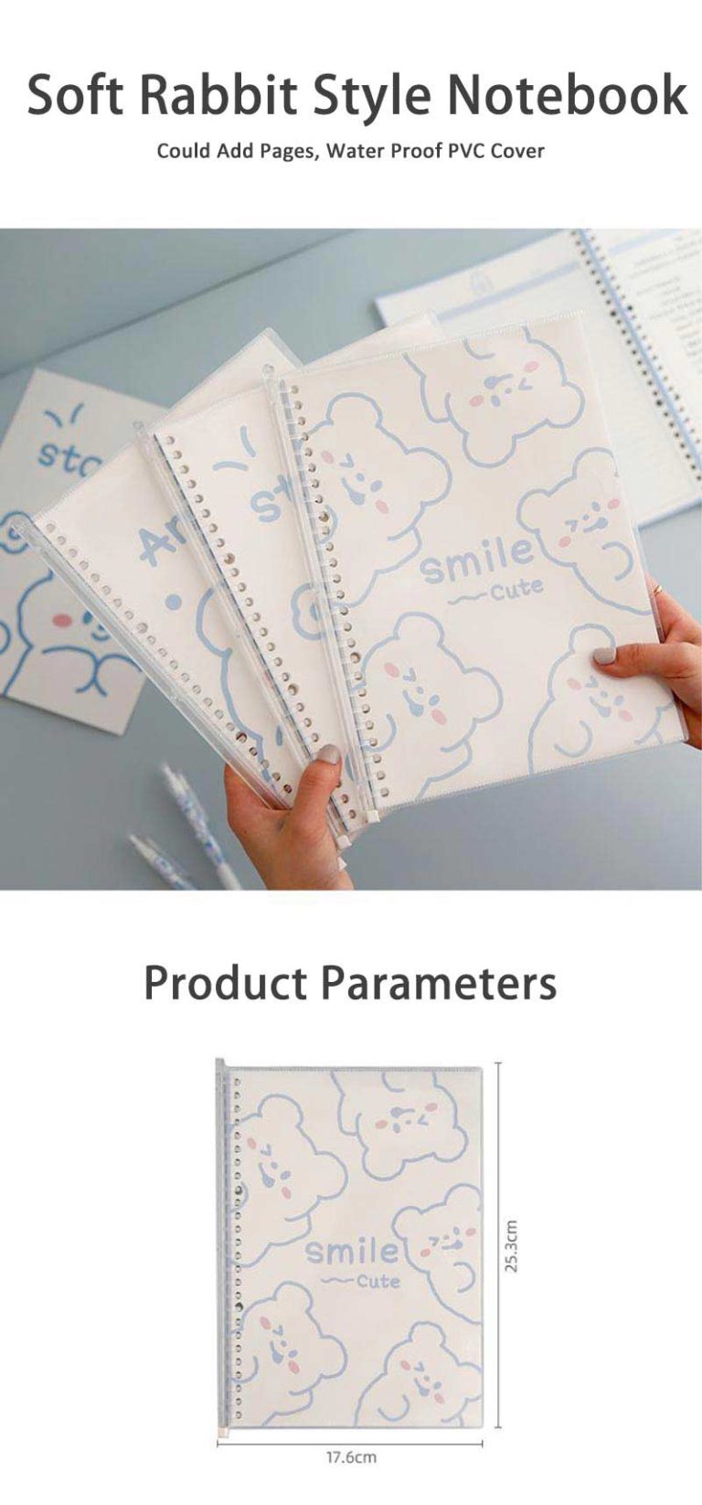 PVC Cover Spiral Bound Binding Cute Notebooks Printing OEM Services ...