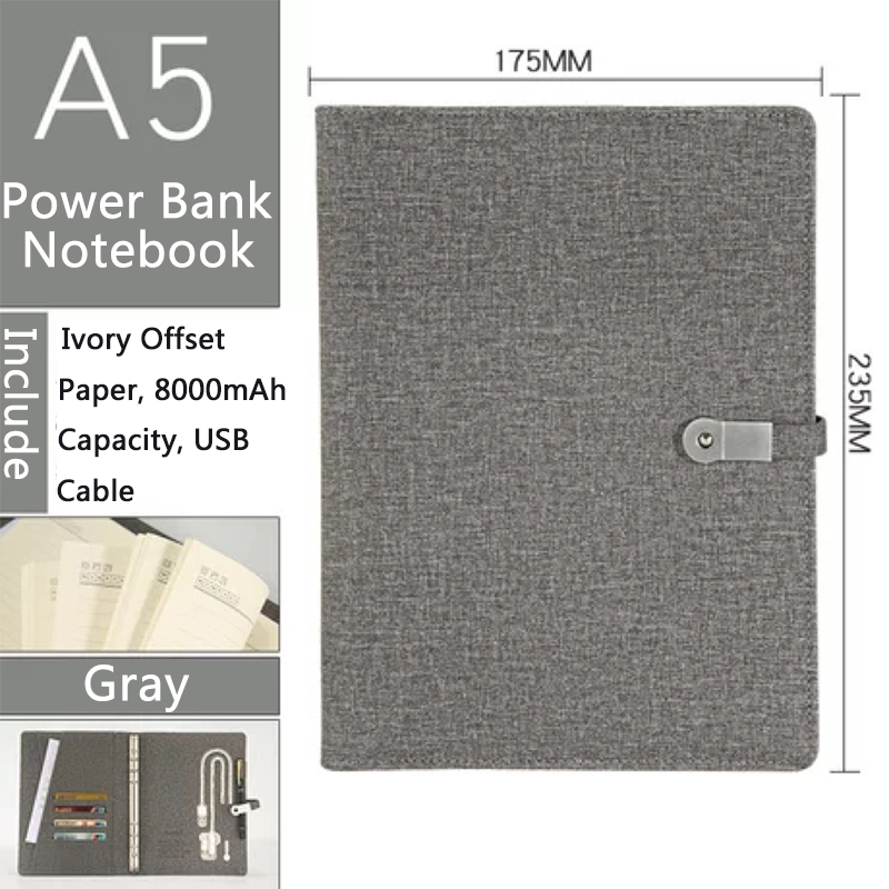 Pink Leather Wireless Charging Powerbank Output Notebook Custom ...