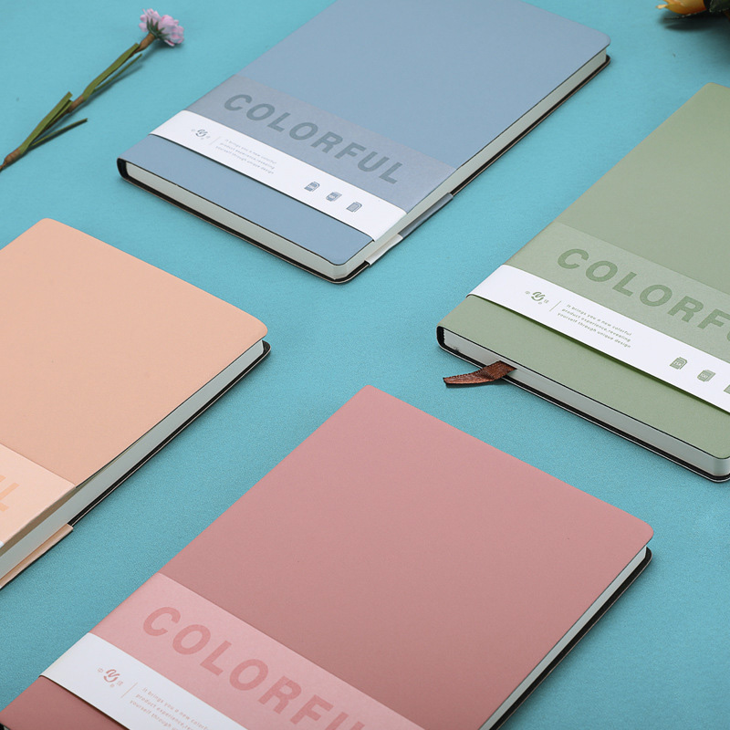 Soft leather dust jacket notebook custom logo - Full Color Print