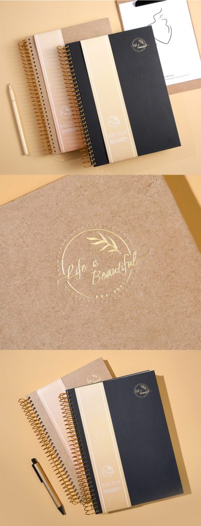 Spiral Binding Gold Wire Paper Belt Notebook Custom Printable - Full ...