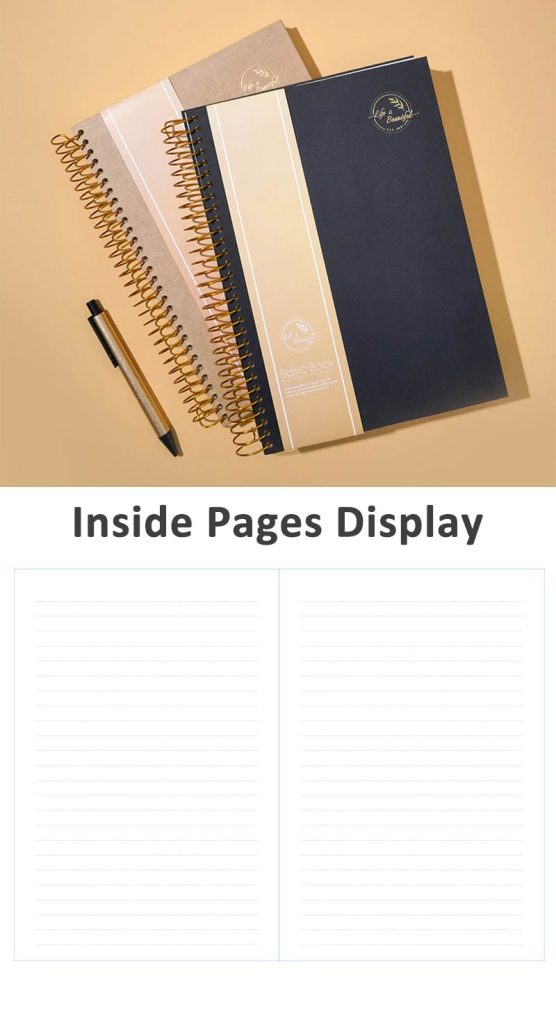 Spiral Binding Gold Wire Paper Belt Notebook Custom Printable - Full ...