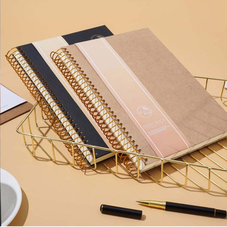Spiral Binding Gold Wire Paper Belt Notebook Custom Printable - Full ...