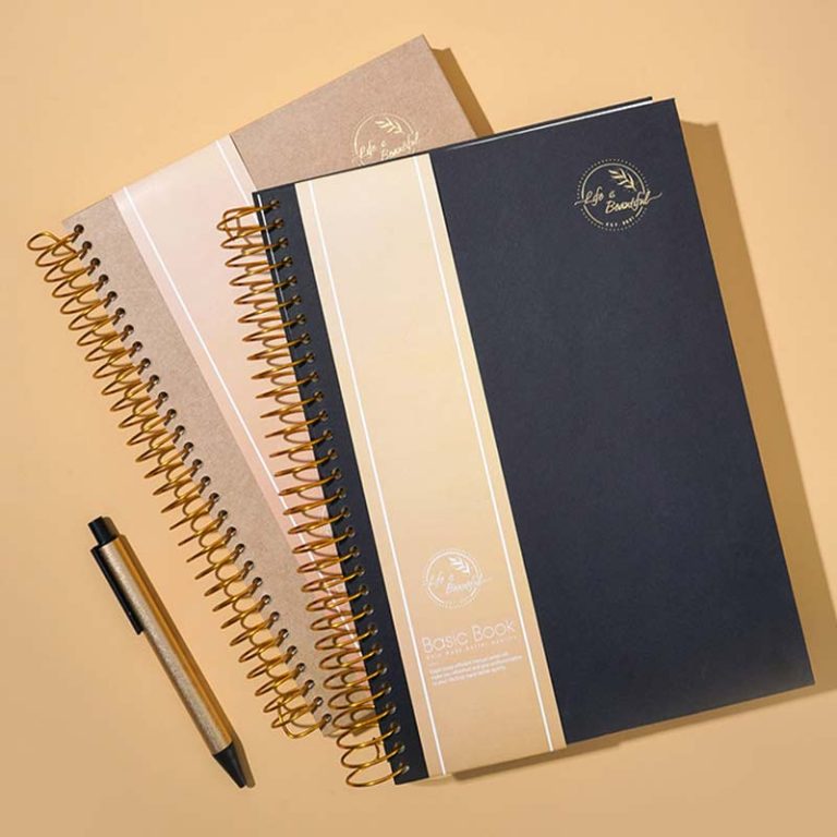 Spiral Binding Gold Wire Paper Belt Notebook Custom Printable - Full ...