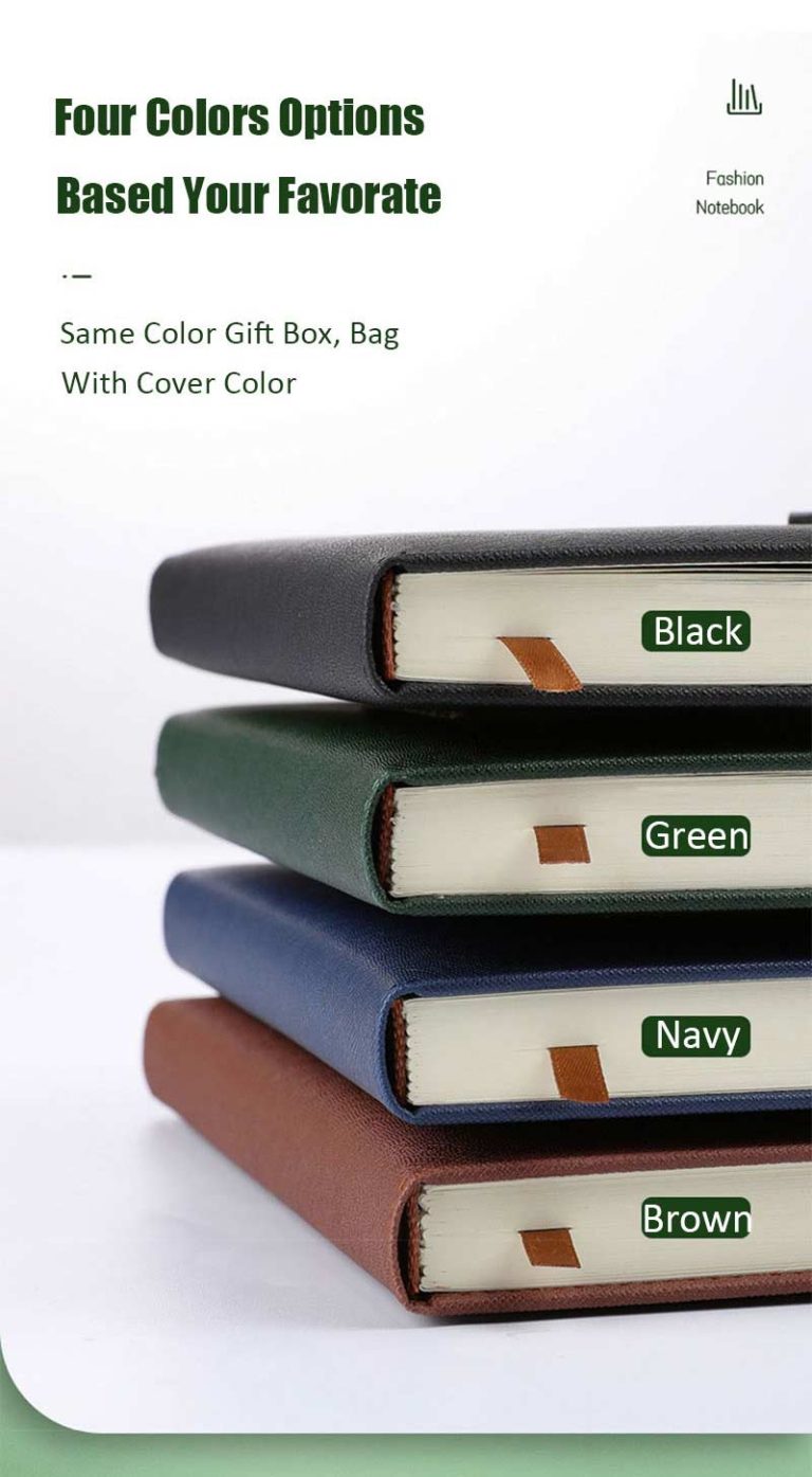 Green Leather Hardcover Notebook Paper Box Sets Customized Logo - Full ...