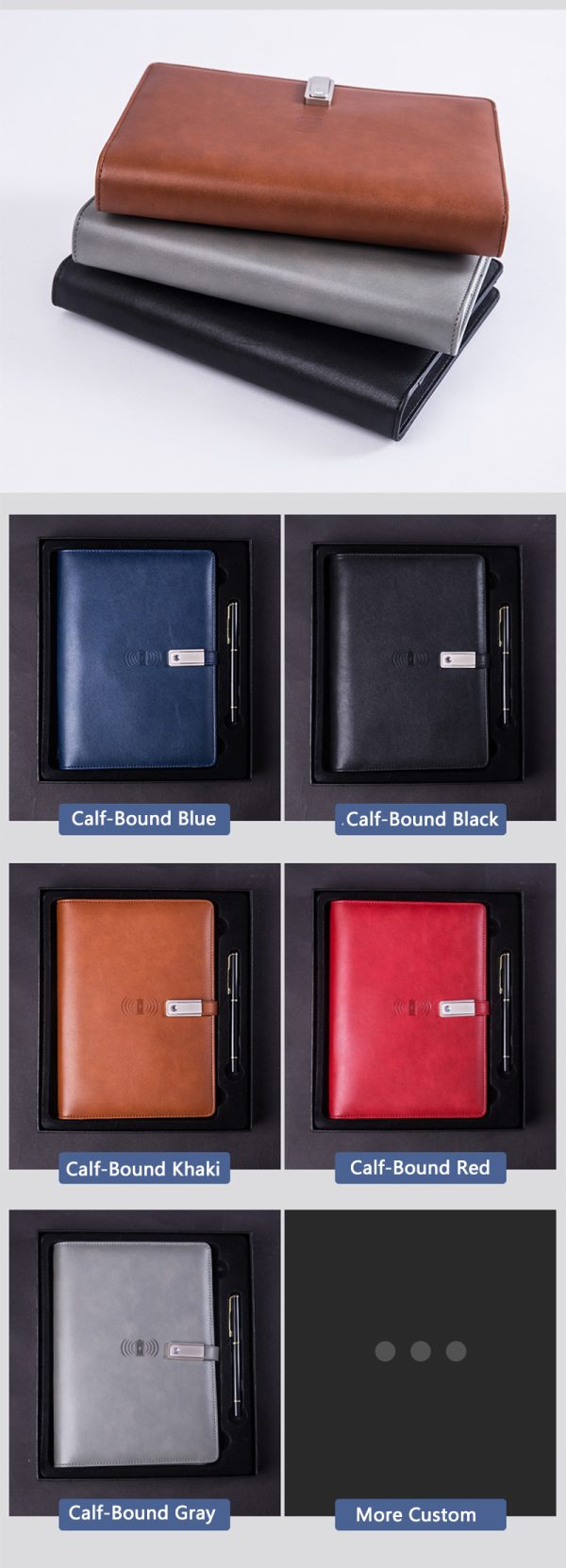Wireless charging powerbank custom notebook - Full Color Print