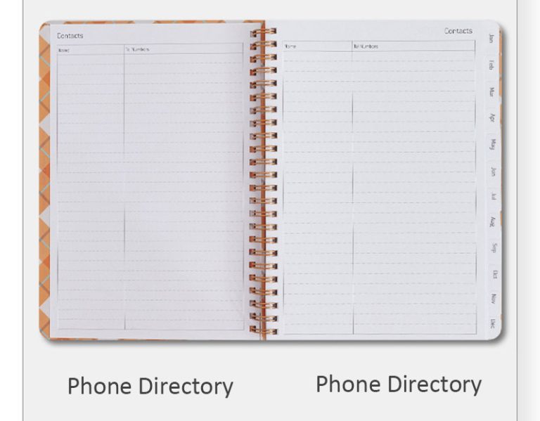 Paper Hardcover Gold Wire Binding Planner - Full Color Print