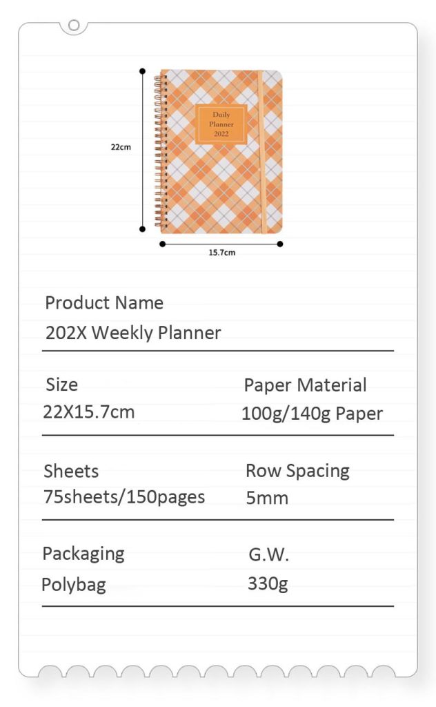 Paper Hardcover Gold Wire Binding Planner - Full Color Print