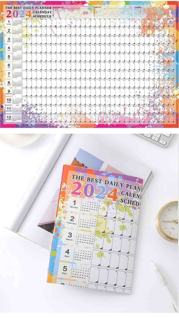 List 365 Days Daily Notes Custom Calendar - Full Color Print