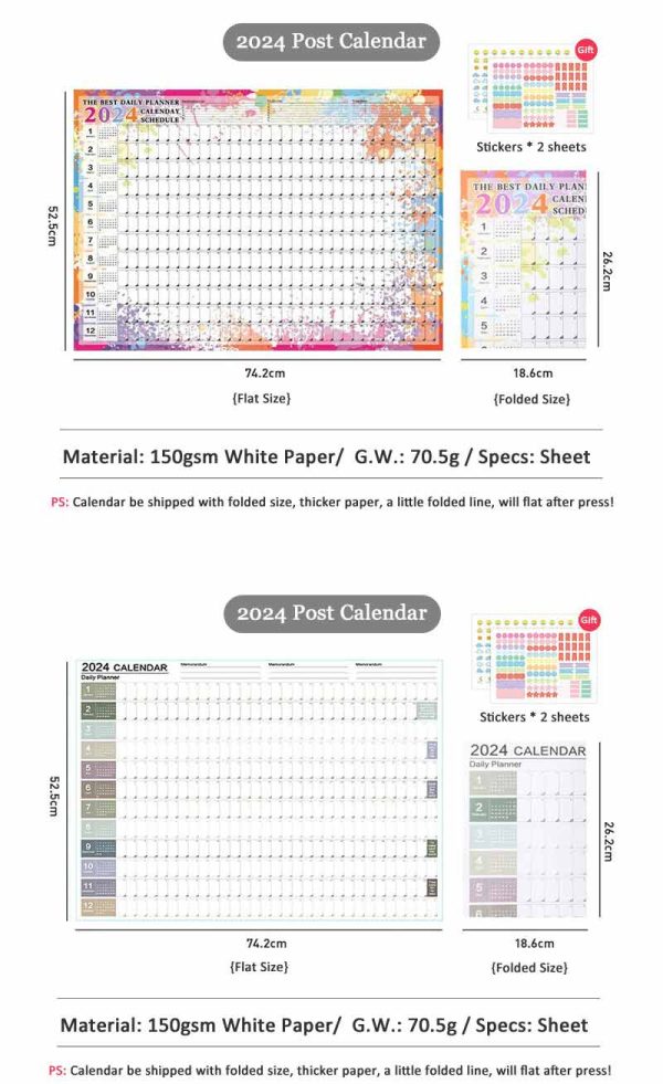 List 365 Days Daily Notes Custom Calendar - Full Color Print